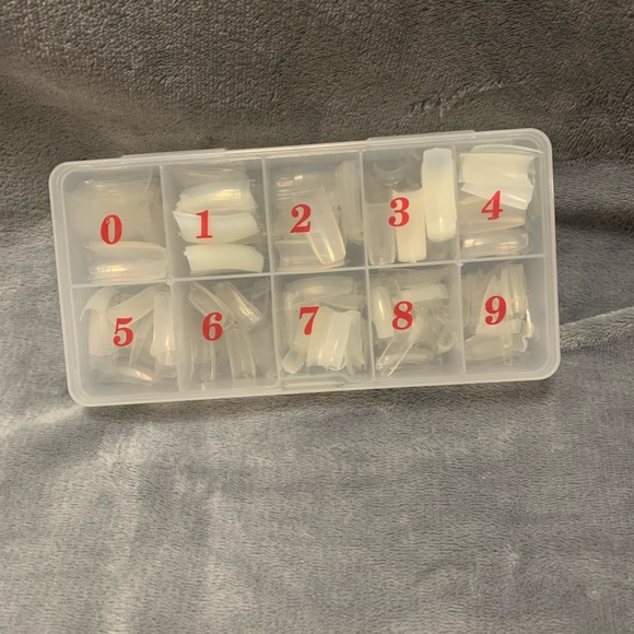Other | Clear White Acrylic Square Half Cover Tips Set | Poshmark